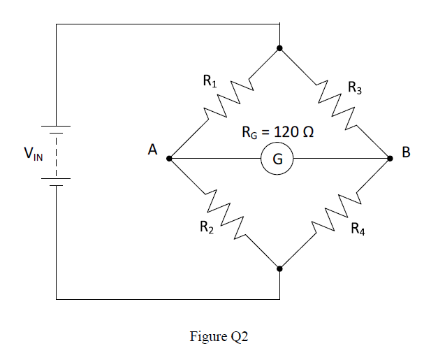 Solved QUESTION 2 The following unbalanced Wheatstone Bridge | Chegg.com