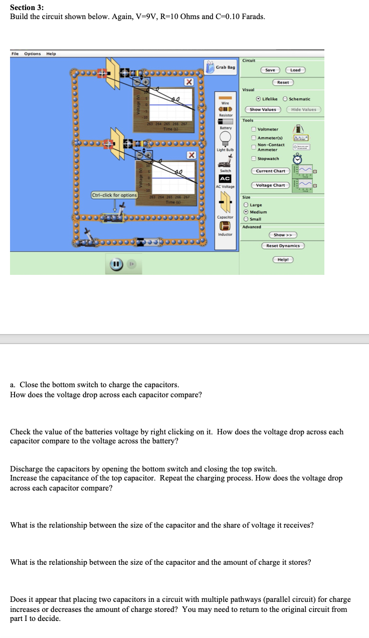 Solved Section 3: Build the circuit shown below. Again, V=9 | Chegg.com