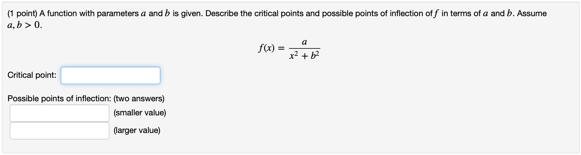 Solved A function with parameters a and b is given. Describe | Chegg.com