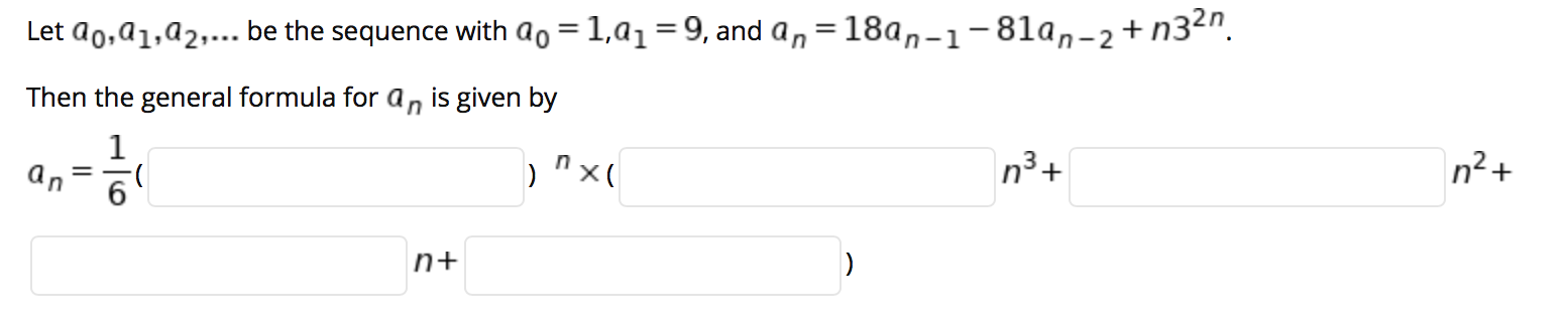 Solved Let 20, 21, 22,... be the sequence with ao = 1,01 =9, | Chegg.com
