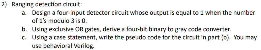 Solved Ranging detection circuit: (make sure to draw any | Chegg.com