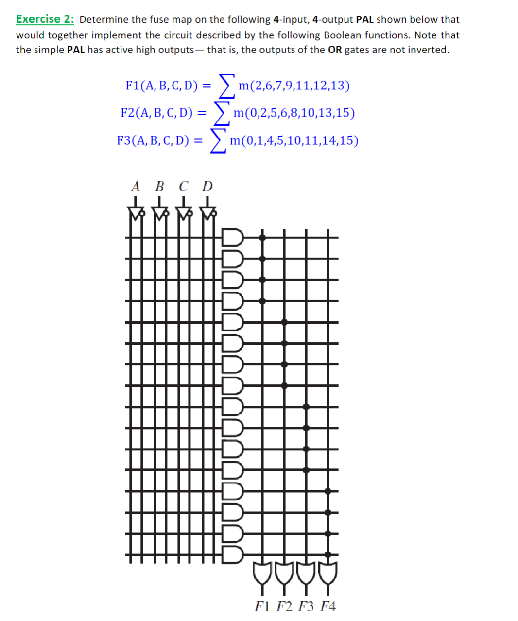 Solved Exercise 2 Determine The Fuse Map On The Followi 