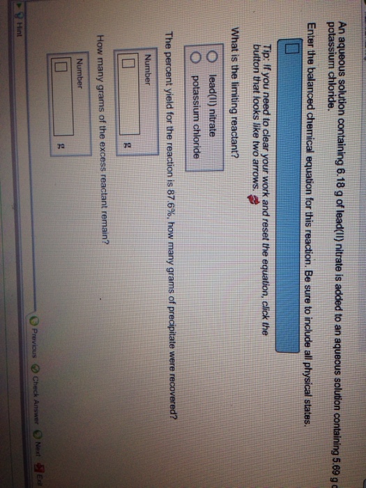 Solved An aqueous solution containing 6.18 g of lead(II) | Chegg.com