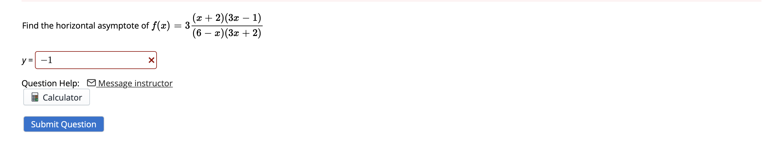 Solved Find the horizontal asymptote of | Chegg.com