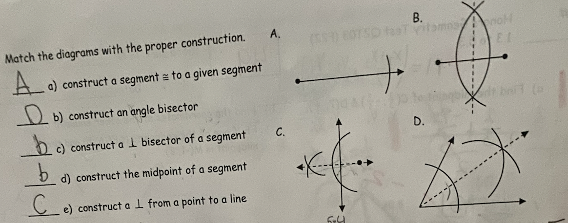 Solved B. a) construct a segment ≅ to a given segment atch | Chegg.com
