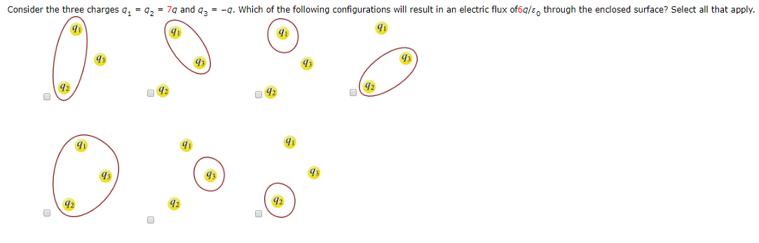 Solved Consider the three charges q1 = q2 = 7q and q3 = | Chegg.com
