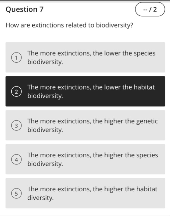 Solved Question 7 How are extinctions related to | Chegg.com