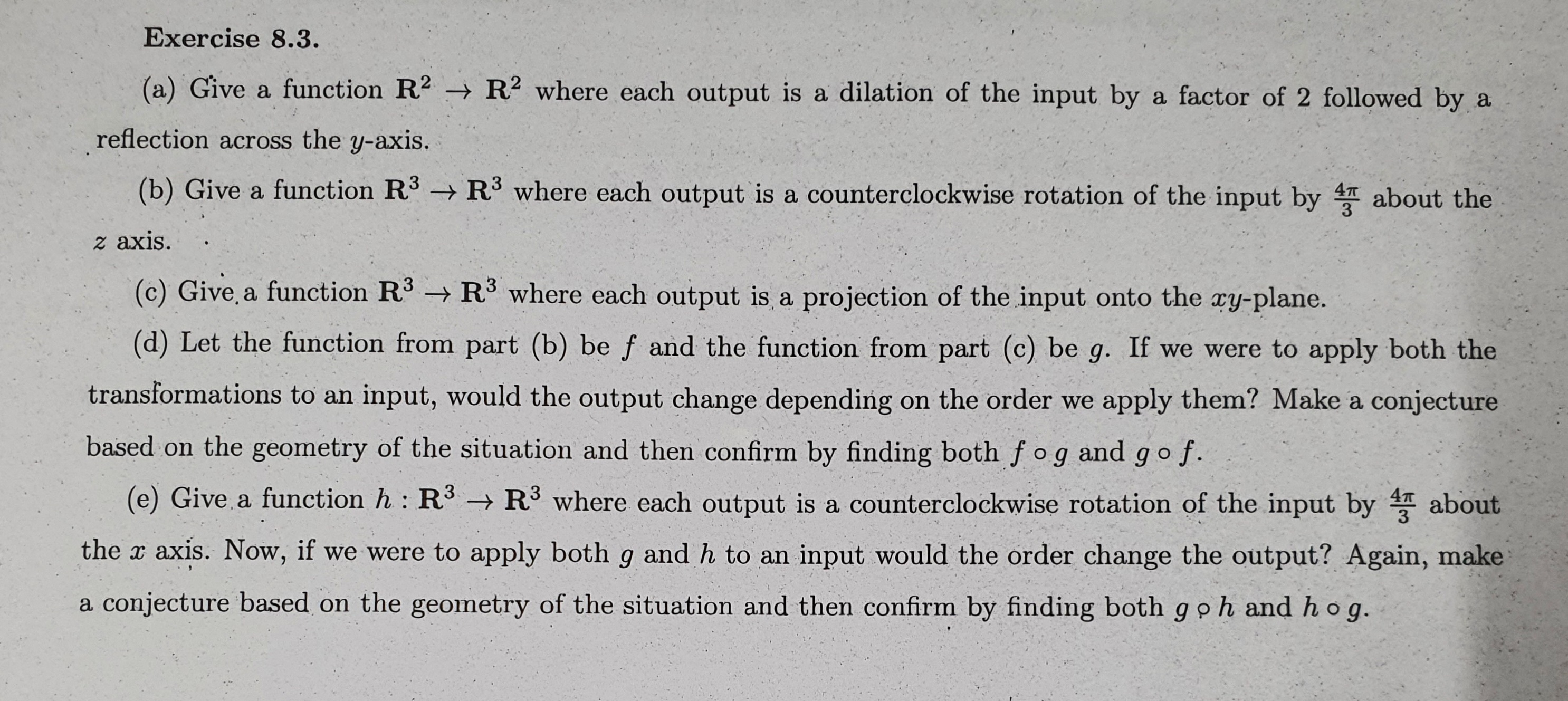 Solved Exercise 8.3. (a) Give a function R2→R2 where each | Chegg.com