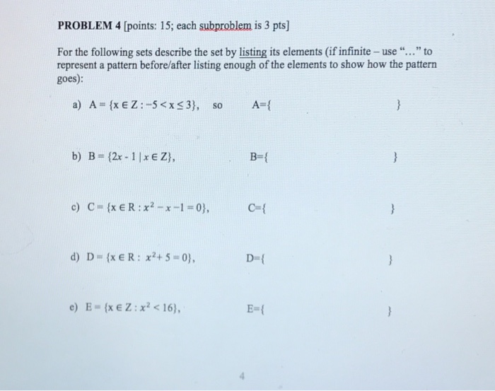 Solved PROBLEM 4 [points: 15; each subproblem is 3 pts] For | Chegg.com
