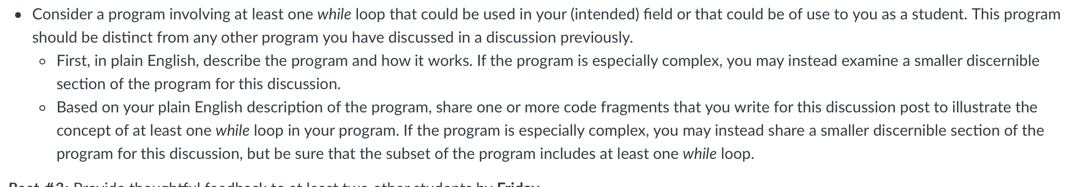 Solved • Consider a program involving at least one while | Chegg.com