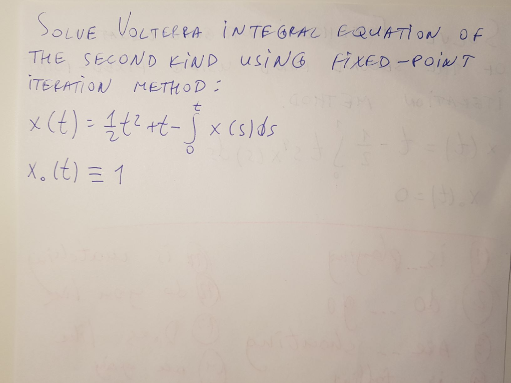 Solved Solve Volterra integral equation of the second kind | Chegg.com