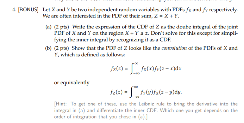 Solved Let X and Y be two independent random variables with | Chegg.com