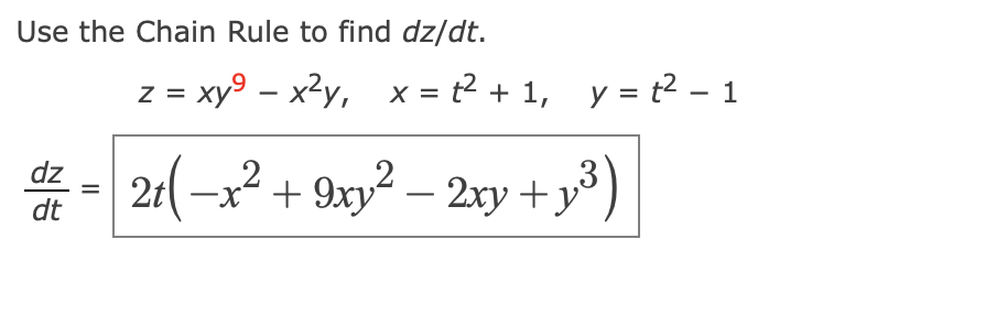 Solved Use the Chain Rule to find dz/dt. | Chegg.com