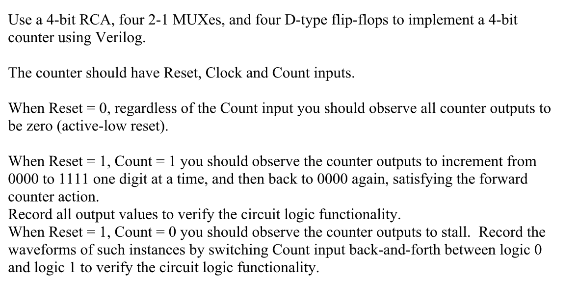 Use A 4 Bit Rca Four 2 1 Muxes And Four D Type 