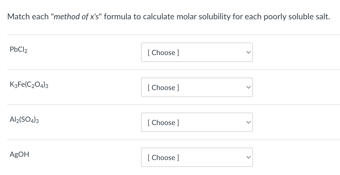Solved Match each "method of x 's" ﻿formula to calculate | Chegg.com