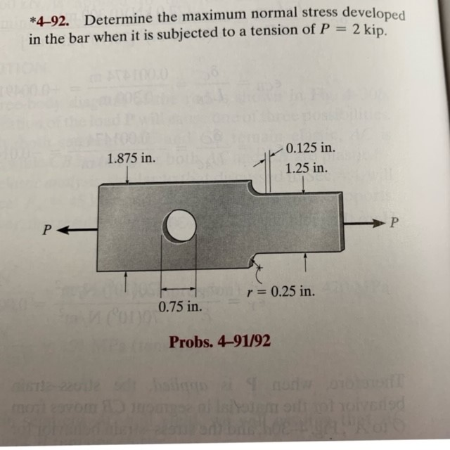 Solved *4–92. Determine the maximum normal stress developed | Chegg.com