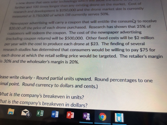 Solved Drone Innovations, Inc. (DIl) is a local drone | Chegg.com