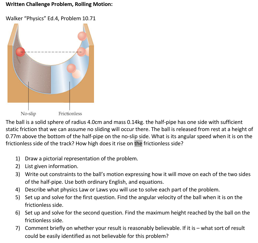 Solved Written Challenge Problem, Rolling Motion: Walker | Chegg.com