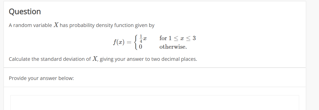 Solved A random variable X has probability density function | Chegg.com