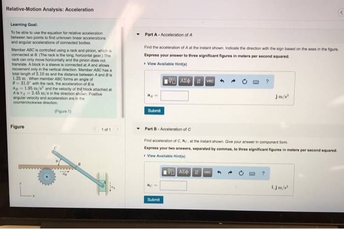 Solved Relative-Motion Analysis: Acceleration Learning Goal: | Chegg.com