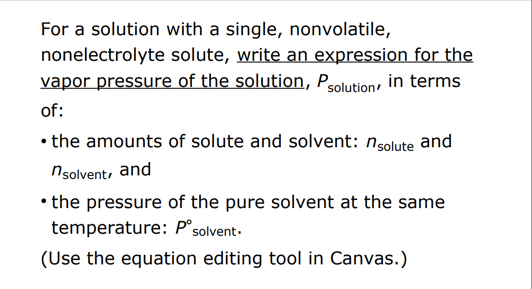 Solved For a solution with a single, nonvolatile, | Chegg.com