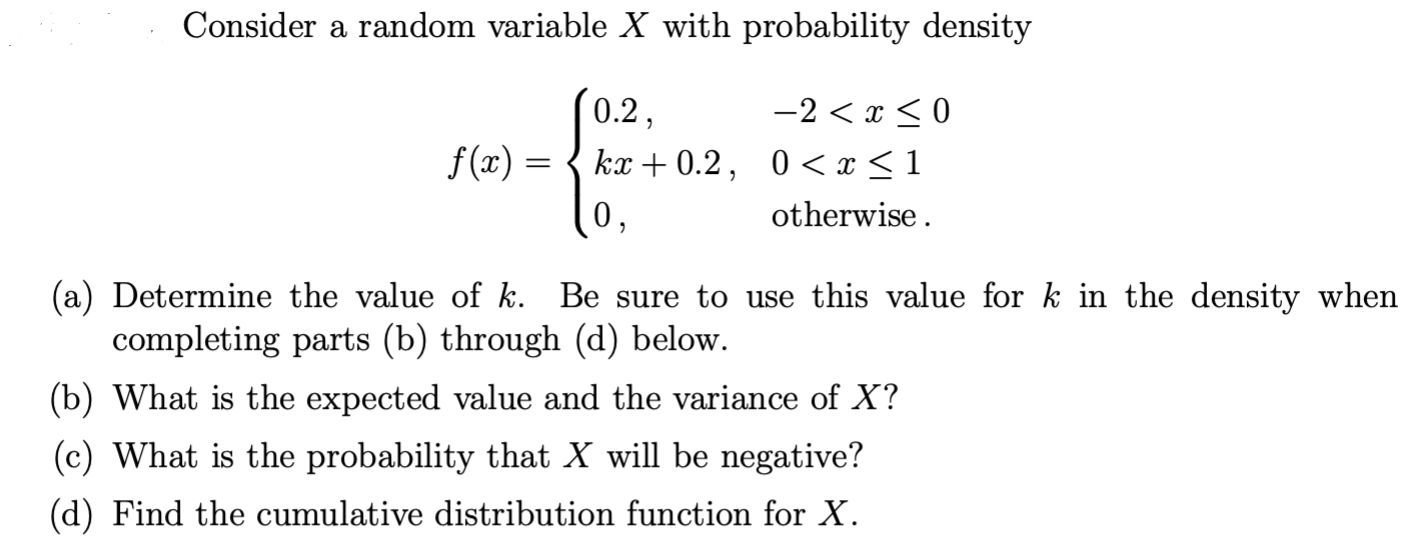 Solved Consider a random variable x ﻿with probability | Chegg.com