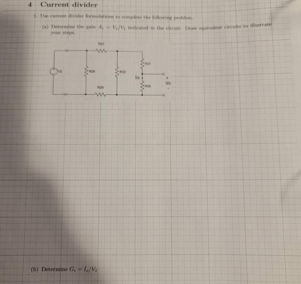 Solved 1. Use current divider formulations to complete the | Chegg.com