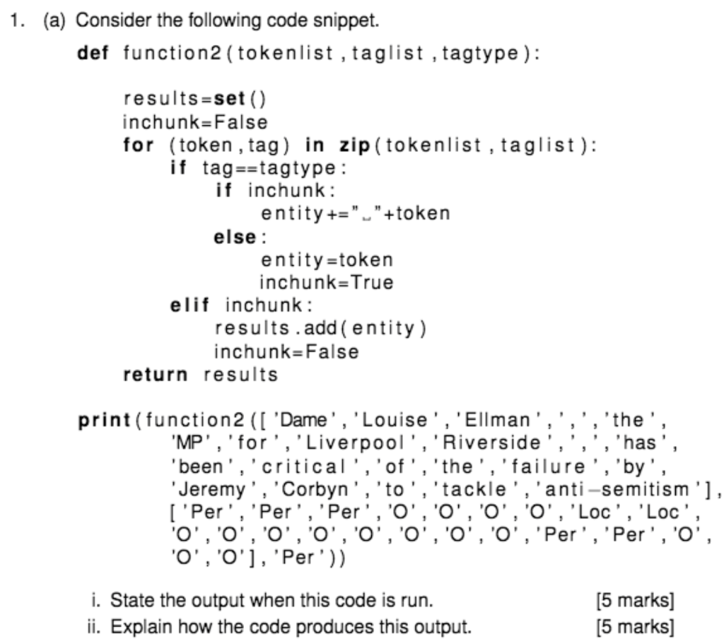Solved 1. (a) Consider the following code snippet. def | Chegg.com