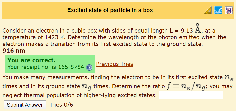 Solved Excited state of particle in a box You make many | Chegg.com