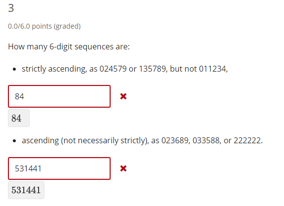 Solved 3 How many 6-digit sequences are: strictly ascending, | Chegg.com