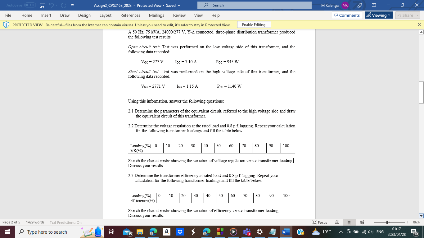 Open And Closed Circuit Test
