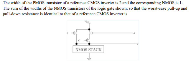 Solved The width of the PMOS transistor of a reference CMOS | Chegg.com