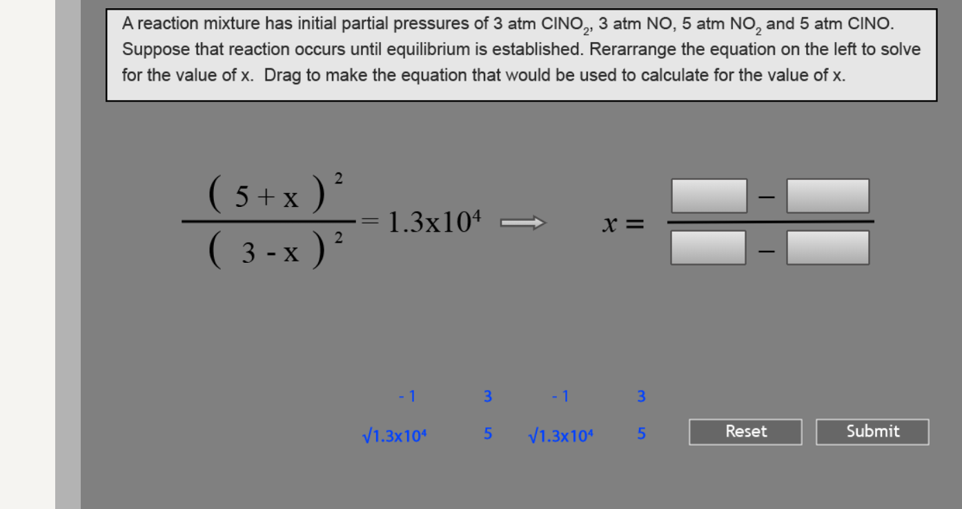 Solved A reaction mixture has initial partial pressures of 3 | Chegg.com