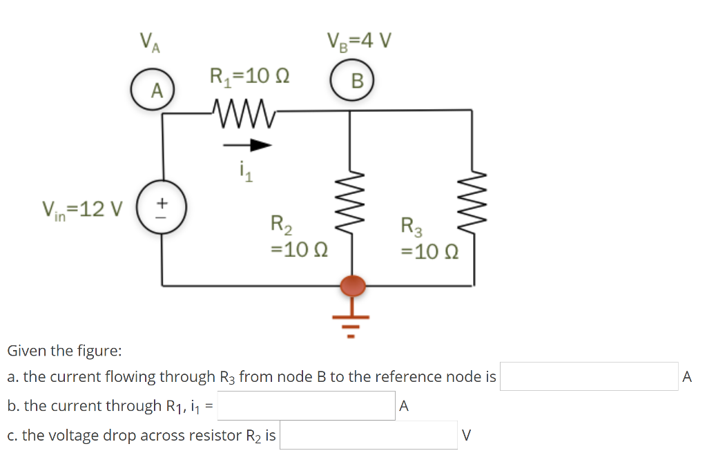 Solved R1-10 Ω 1 + Vin=12 V 2 3 =10 Ω Given the figure: a. | Chegg.com