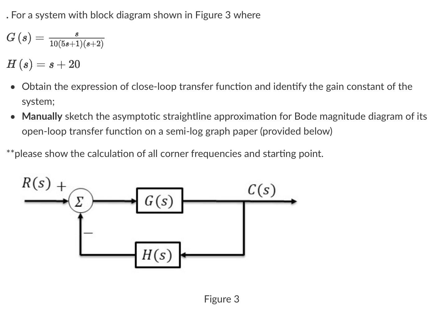 Solved . For a system with block diagram shown in Figure 3 | Chegg.com