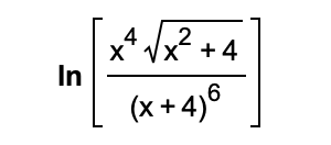 Solved ln[x4x2+42(x+4)6] | Chegg.com