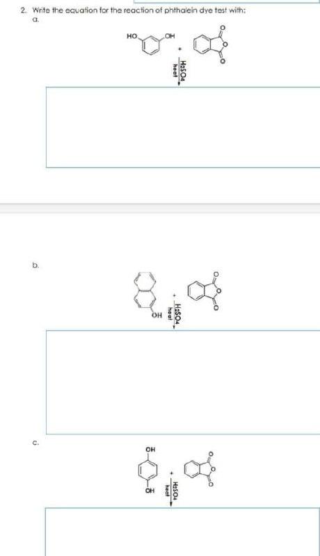 Solved 2. Write the equation for the reaction of phthalein | Chegg.com