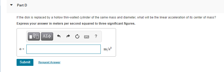 Solved Part A A thin, light string is wrapped around the rim | Chegg.com