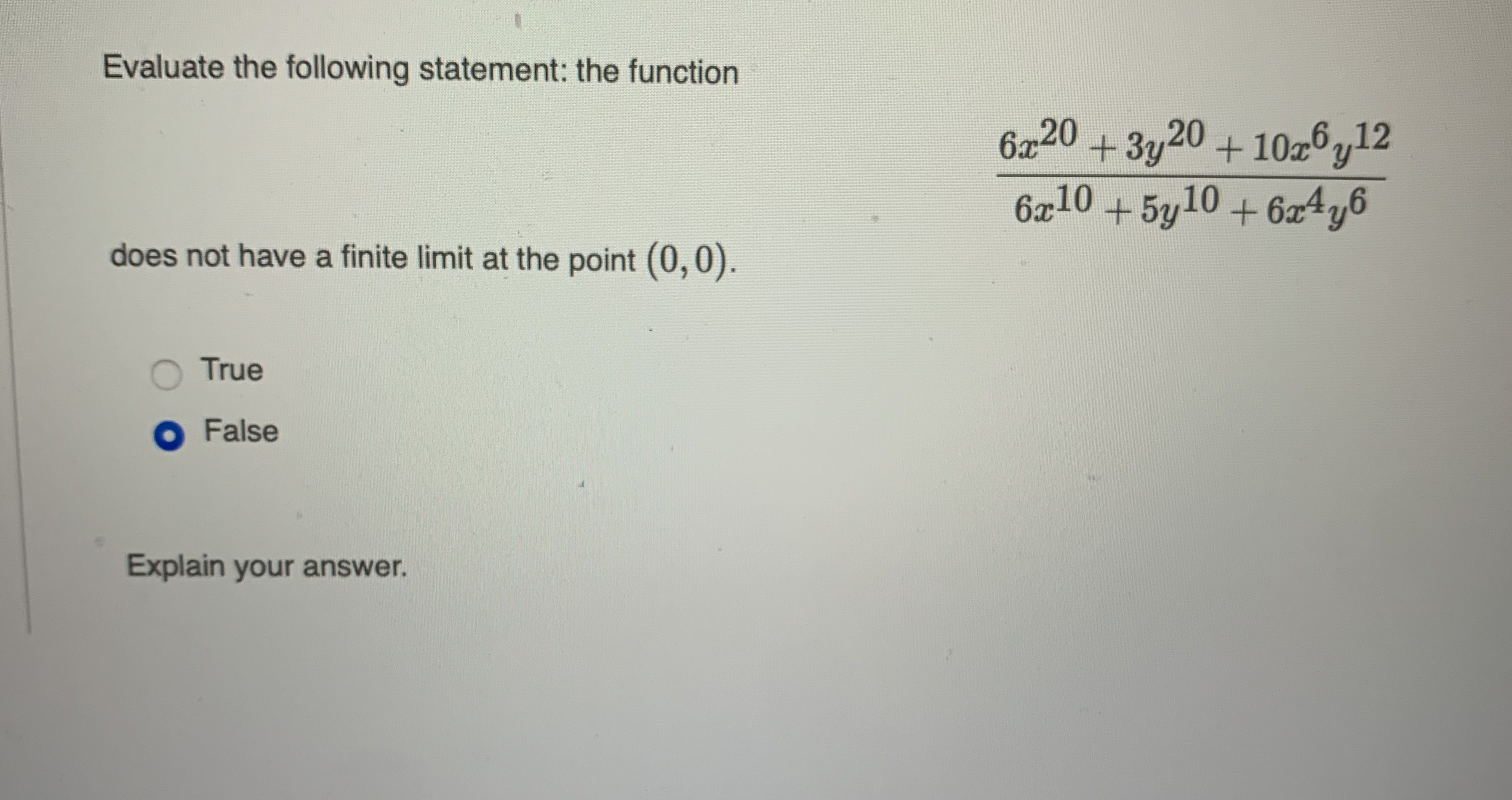 Solved Evaluate the following statement: the function | Chegg.com