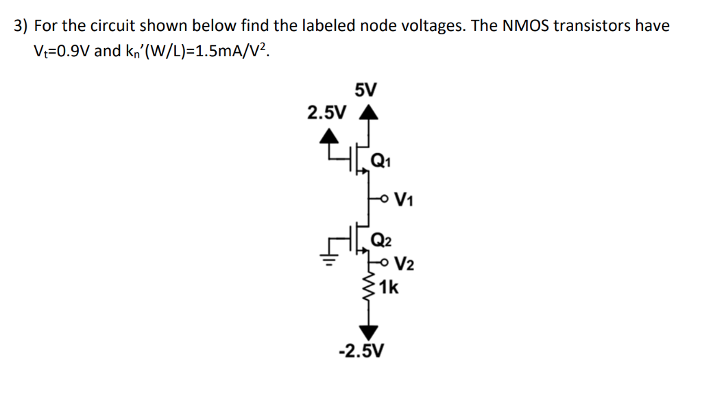 Solved 3) For the circuit shown below find the labeled node | Chegg.com