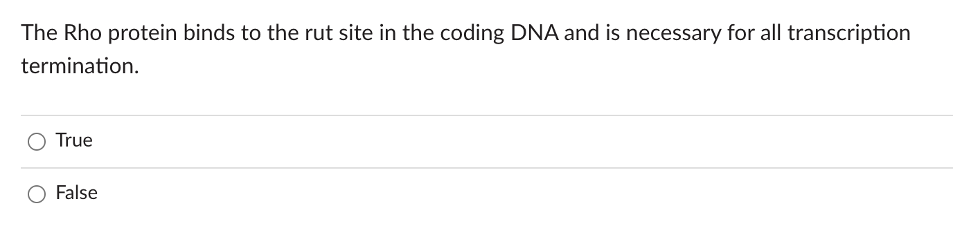 Solved The Rho protein binds to the rut site in the coding | Chegg.com