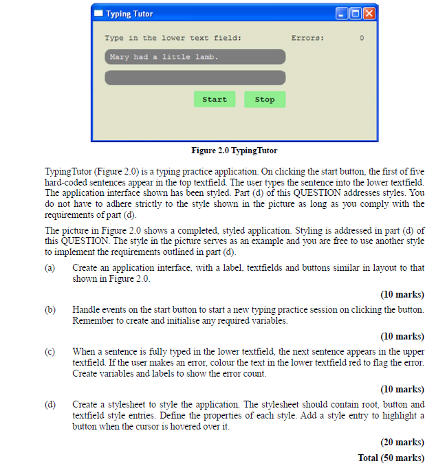Typing Tutor Errors: 0 Type in the lower text field: | Chegg.com