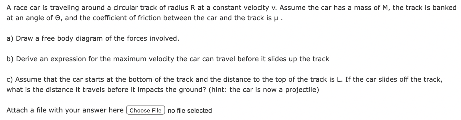 Solved A race car is traveling around a circular track of | Chegg.com