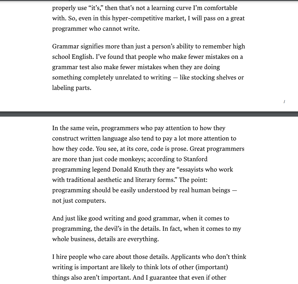 Solved Read the article here titled, "I Won’t Hire People | Chegg.com