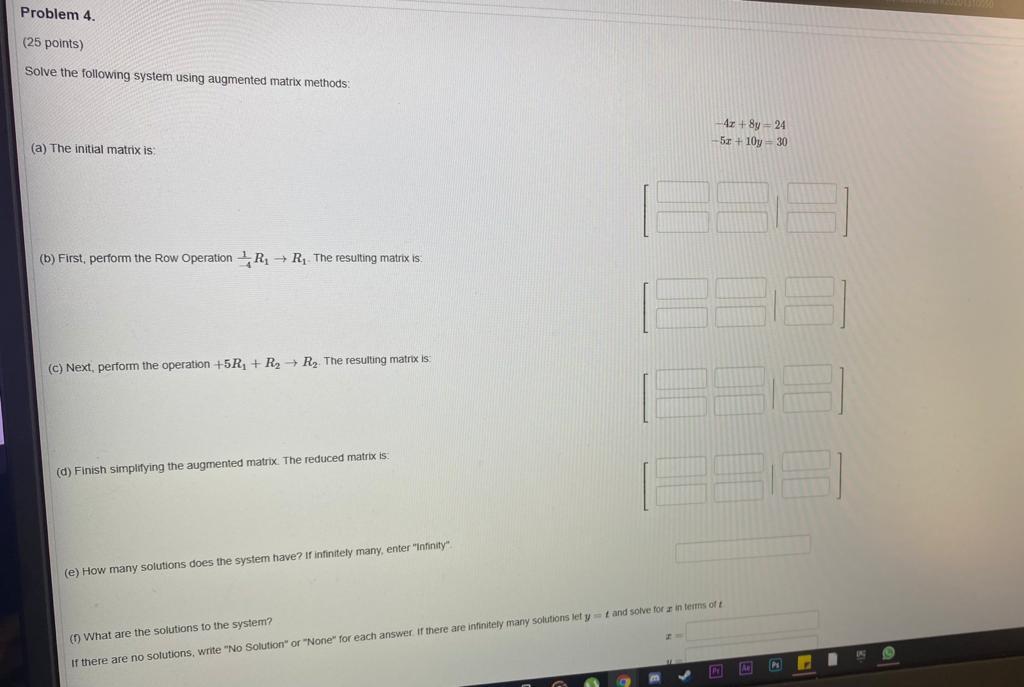 Solved Problem 4. (25 points) Solve the following system | Chegg.com