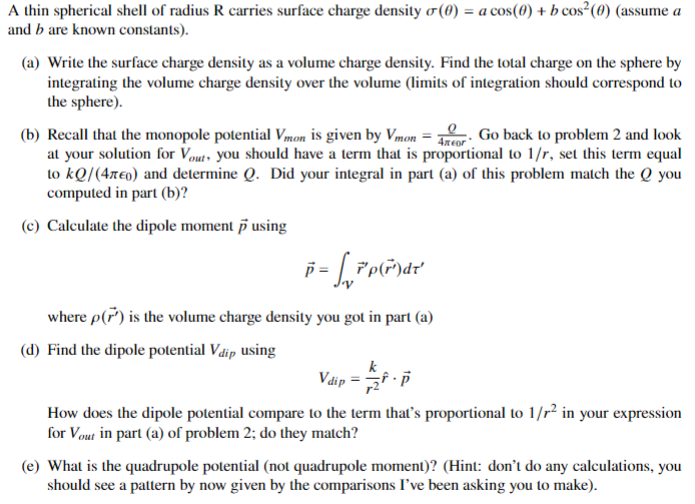 Solved A thin spherical shell of radius R carries surface | Chegg.com