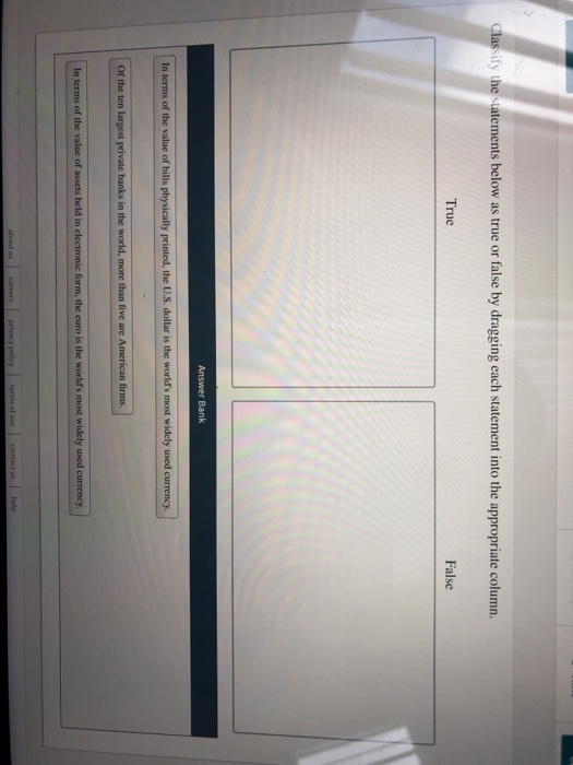 Solved Classify the statements below as true or false by | Chegg.com