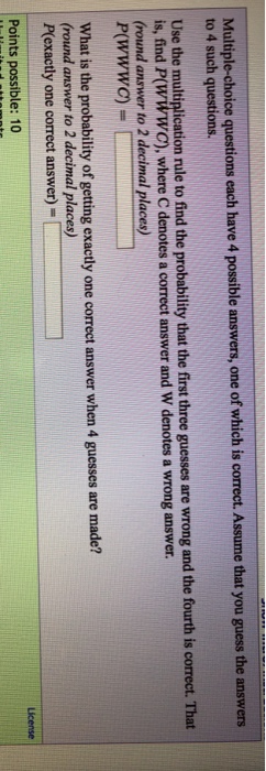 Solved Multiple-choice questions each have 4 possible | Chegg.com