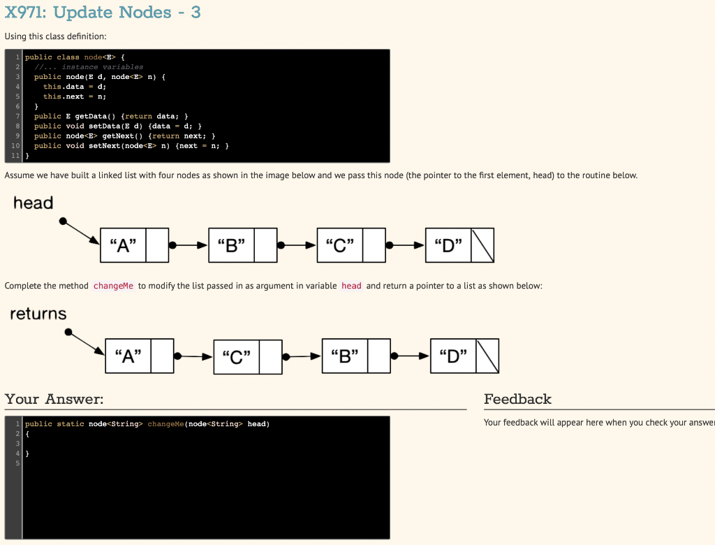 Solved X971: Update Nodes - 3 Using this class definition: | Chegg.com