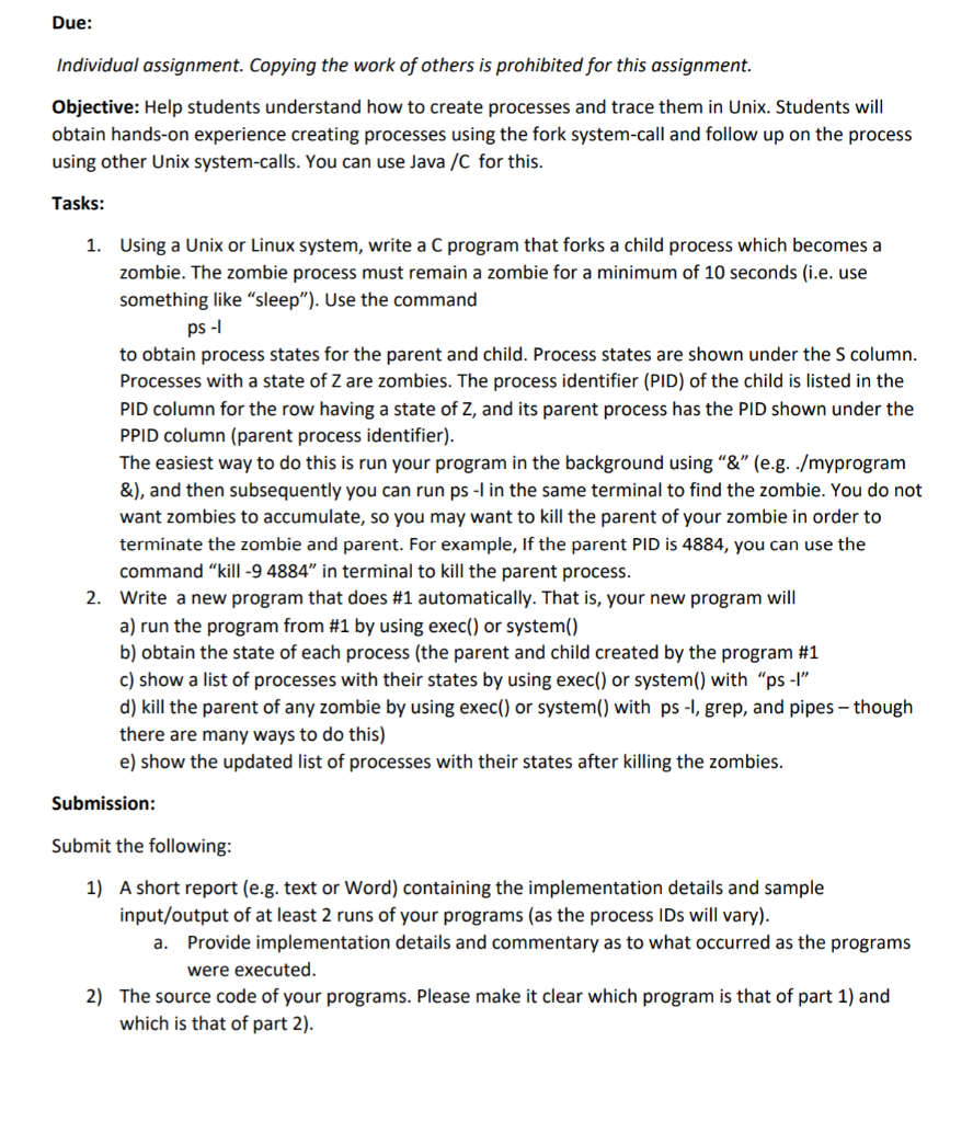 Due: Individual assignment. Copying the work of | Chegg.com